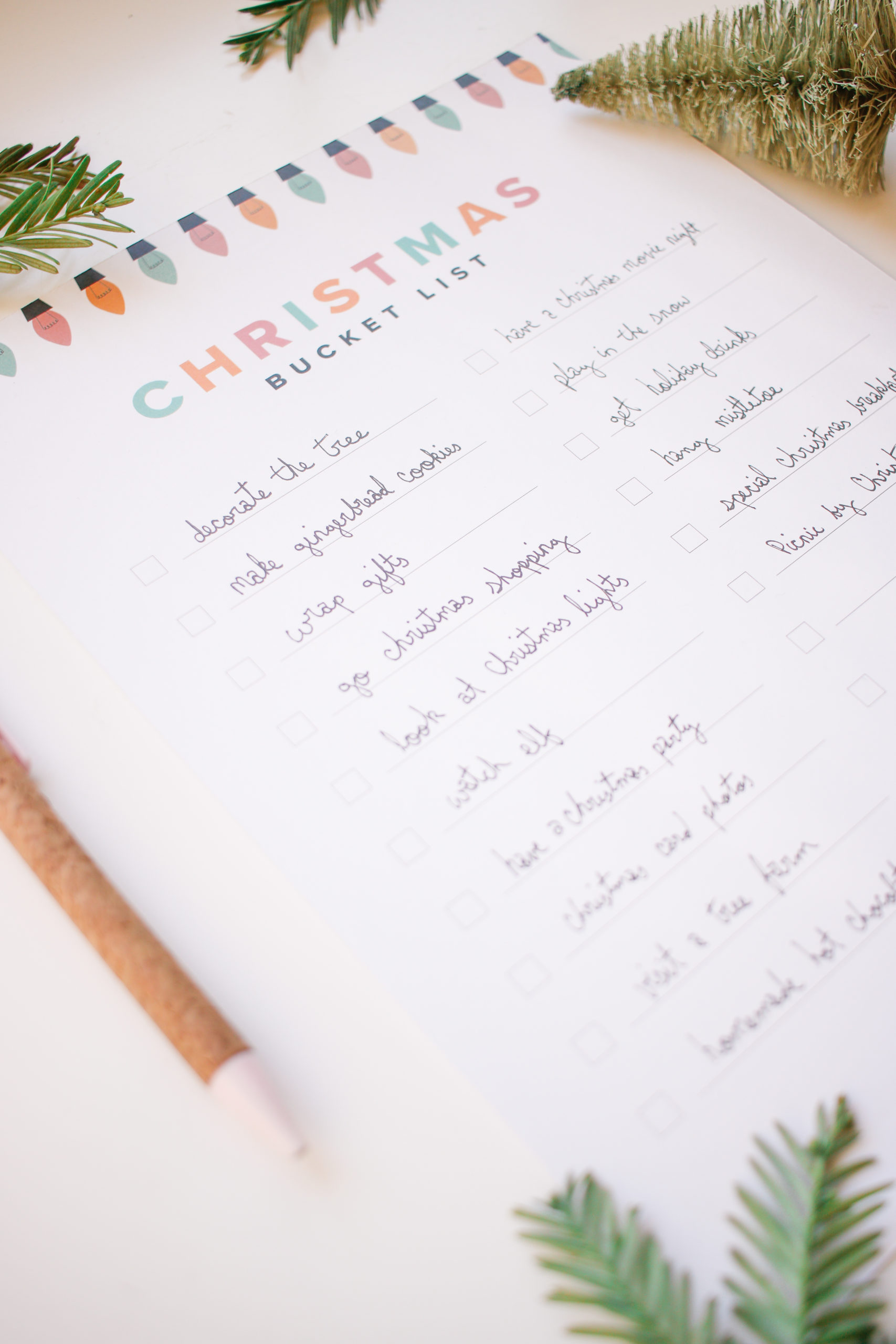 Christmas Bucket List Printable - mikyla