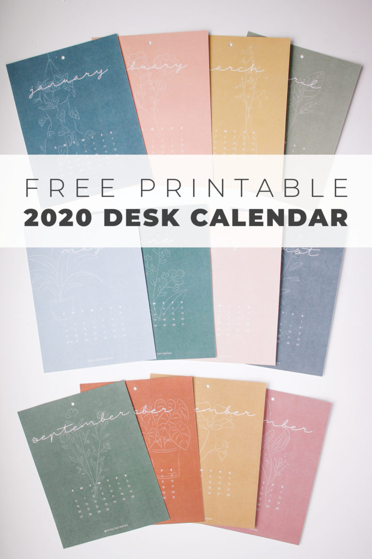 Free Printable 2020 Desk Calendar - mikyla