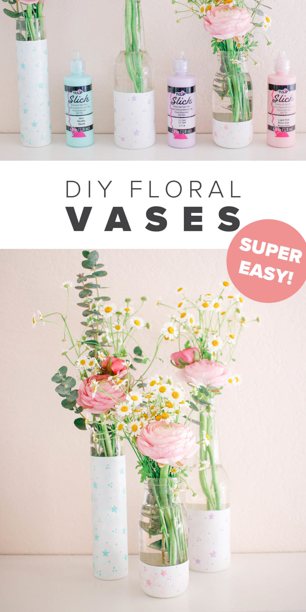 DIY Floral Pattern Vases - mikyla