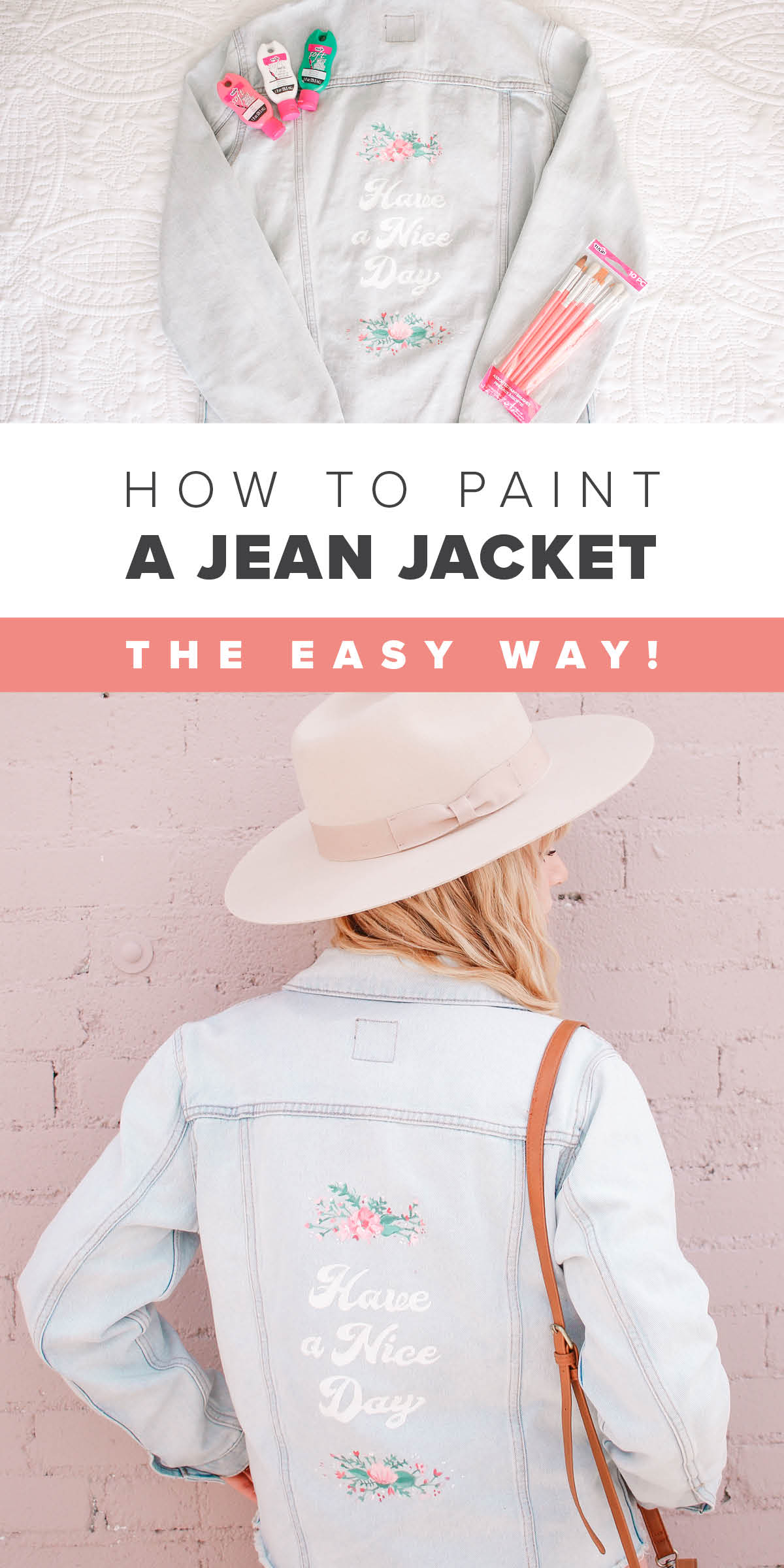 DIY Painted Floral Jean Jacket - mikyla