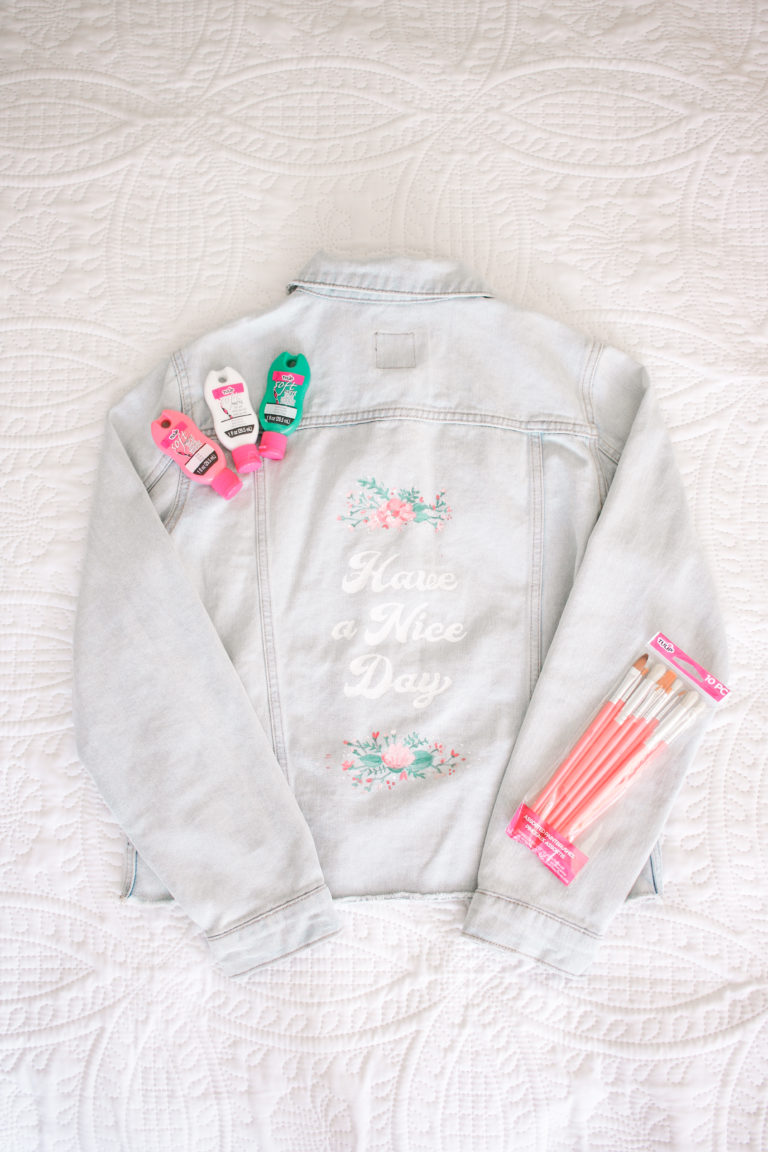 DIY Painted Floral Jean Jacket - mikyla