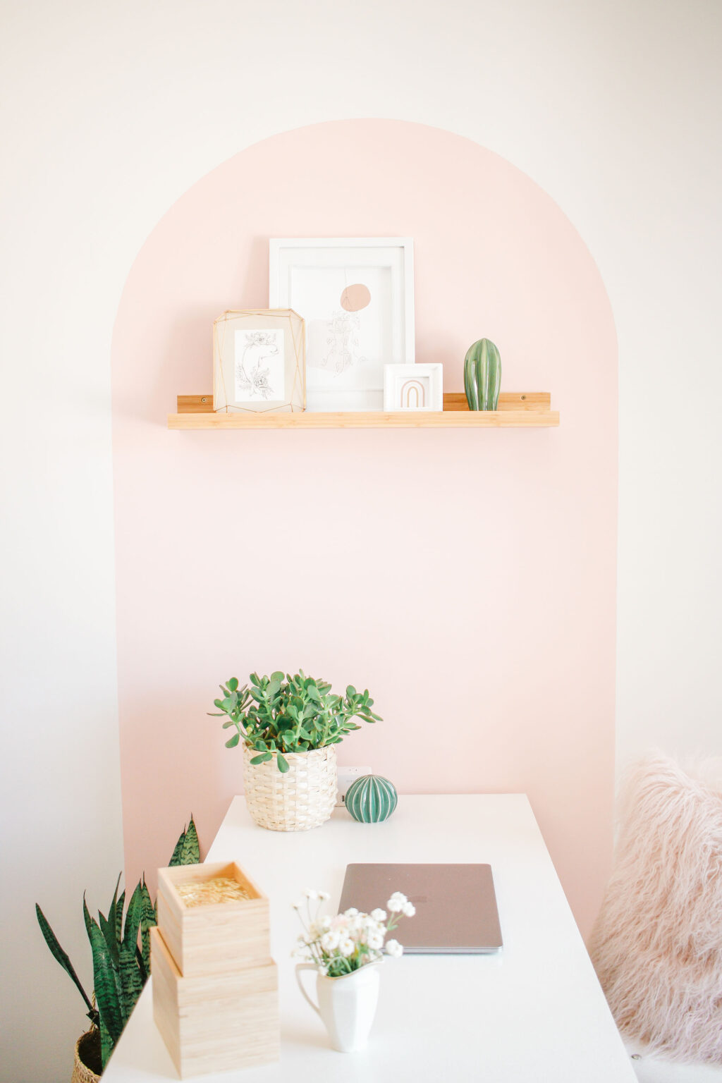 How to Paint a Color Block Arch + Office Makeover - mikyla