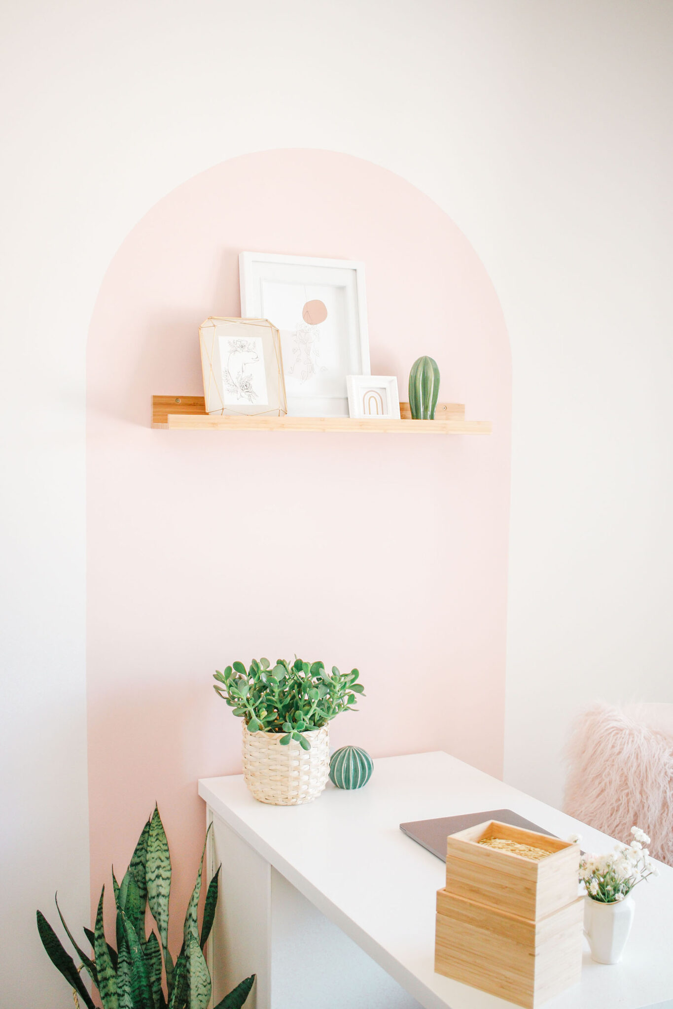 How to Paint a Color Block Arch + Office Makeover - mikyla
