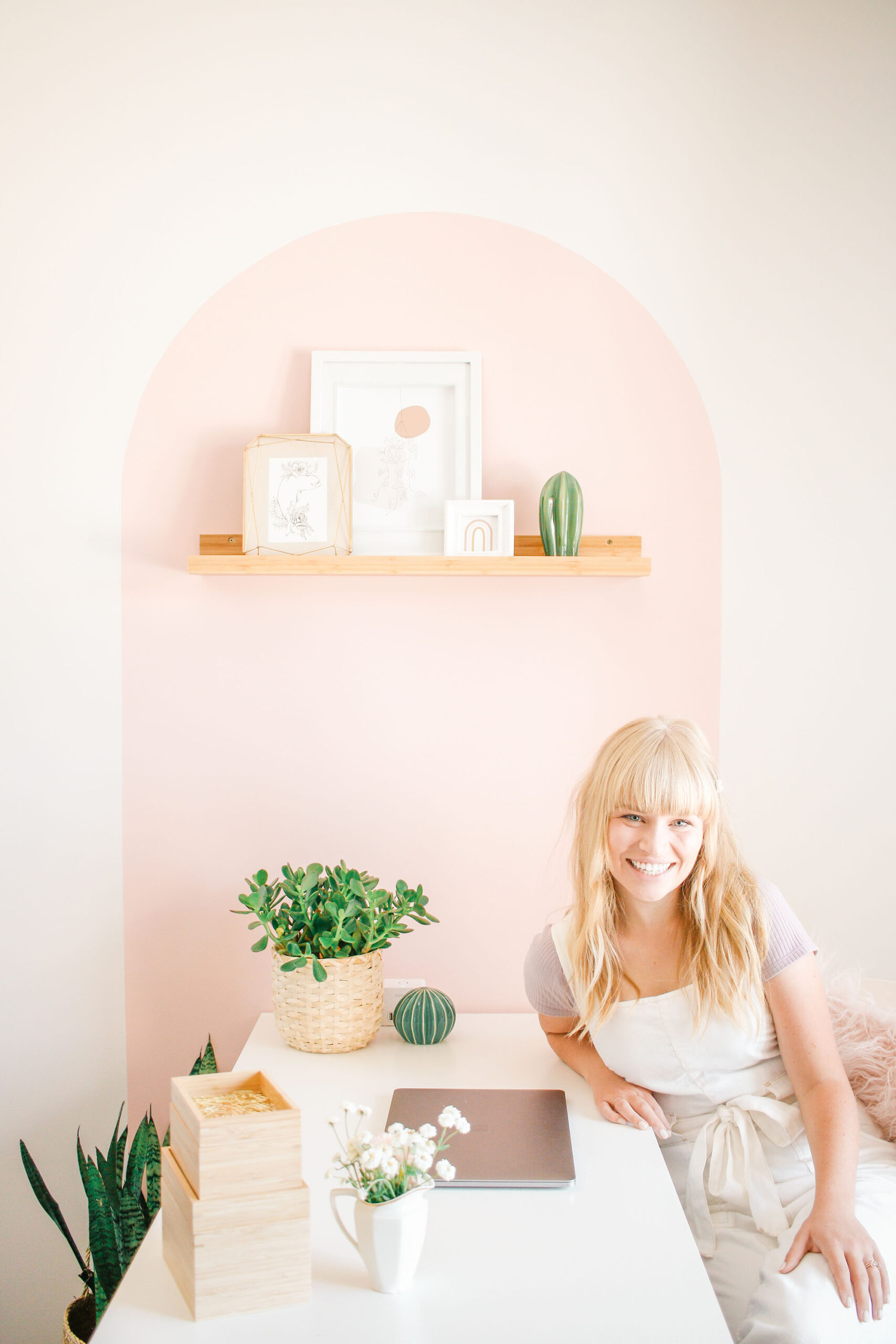 How to Paint a Color Block Arch + Office Makeover - mikyla