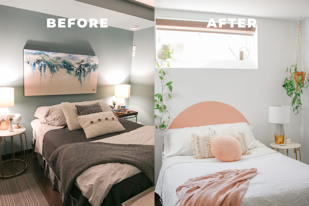 DIY Painted Arch Headboard + Bedroom Tour - mikyla