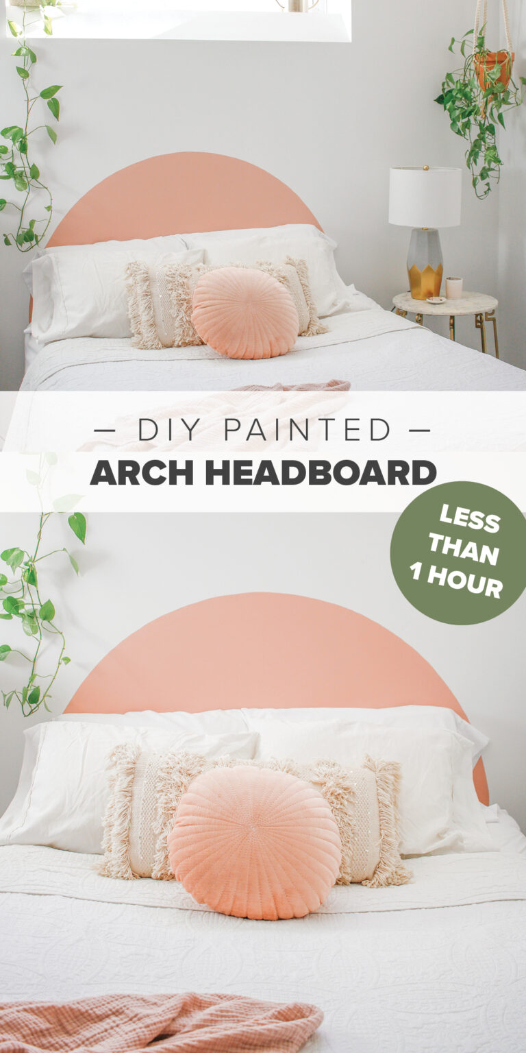DIY Painted Arch Headboard + Bedroom Tour - mikyla