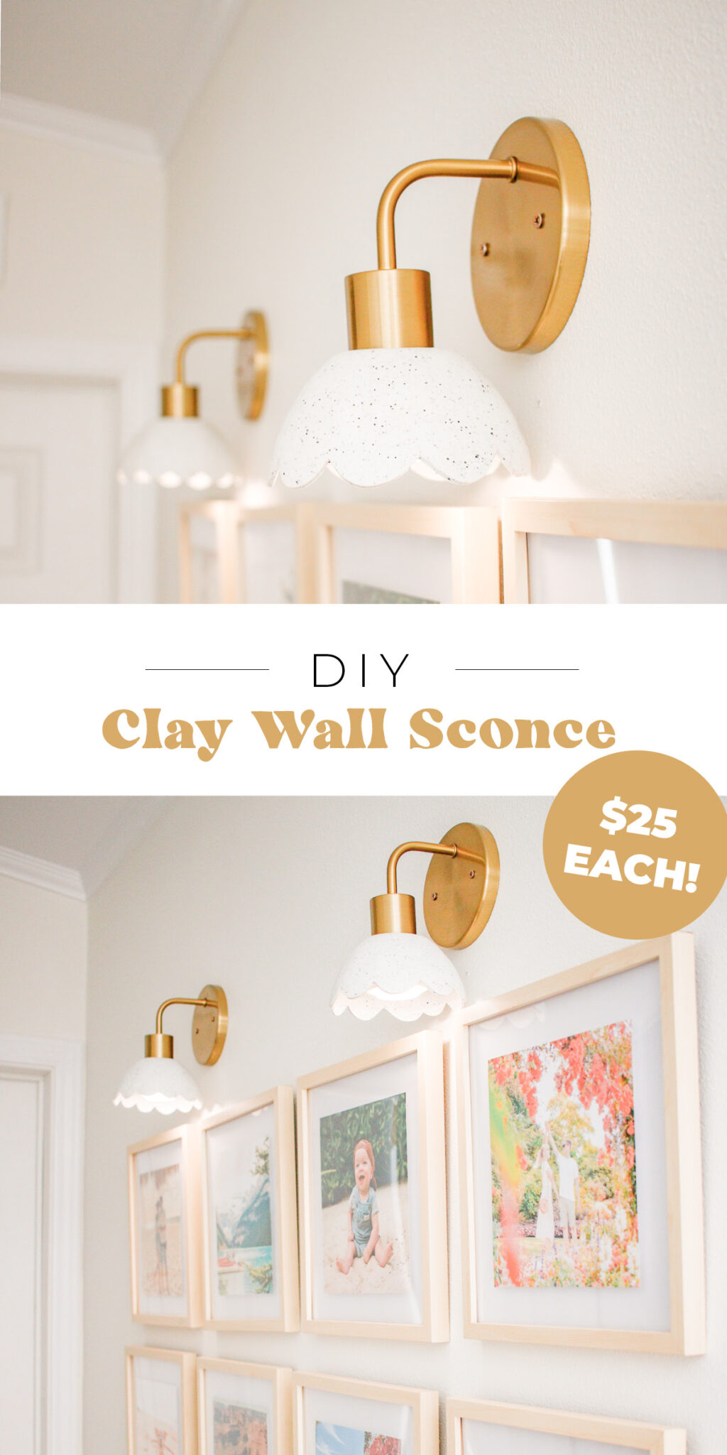 DIY Wireless Clay Wall Sconce Light For $25 - mikyla