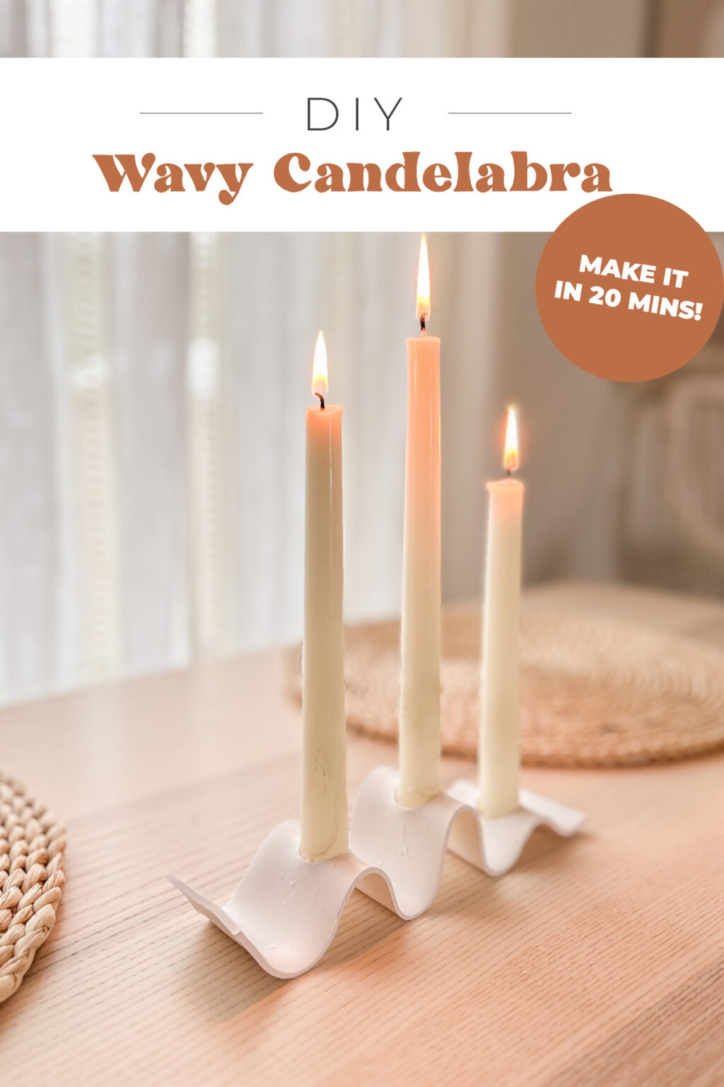 DIY Wavy Polymer Clay Candelabra - mikyla